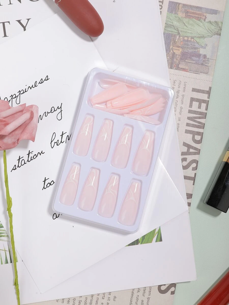24pcs Graphic Fake Nail | SHEIN USA
