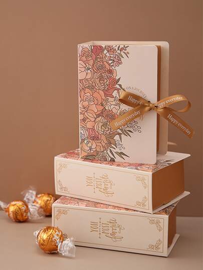 1pc Flower Print Gift Box, Creative Candy Box, Multifunction Treat Box ...