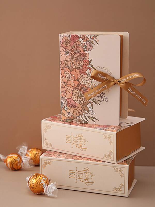 1pc Flower Print Gift Box, Creative Candy Box, Multifunction Treat Box ...