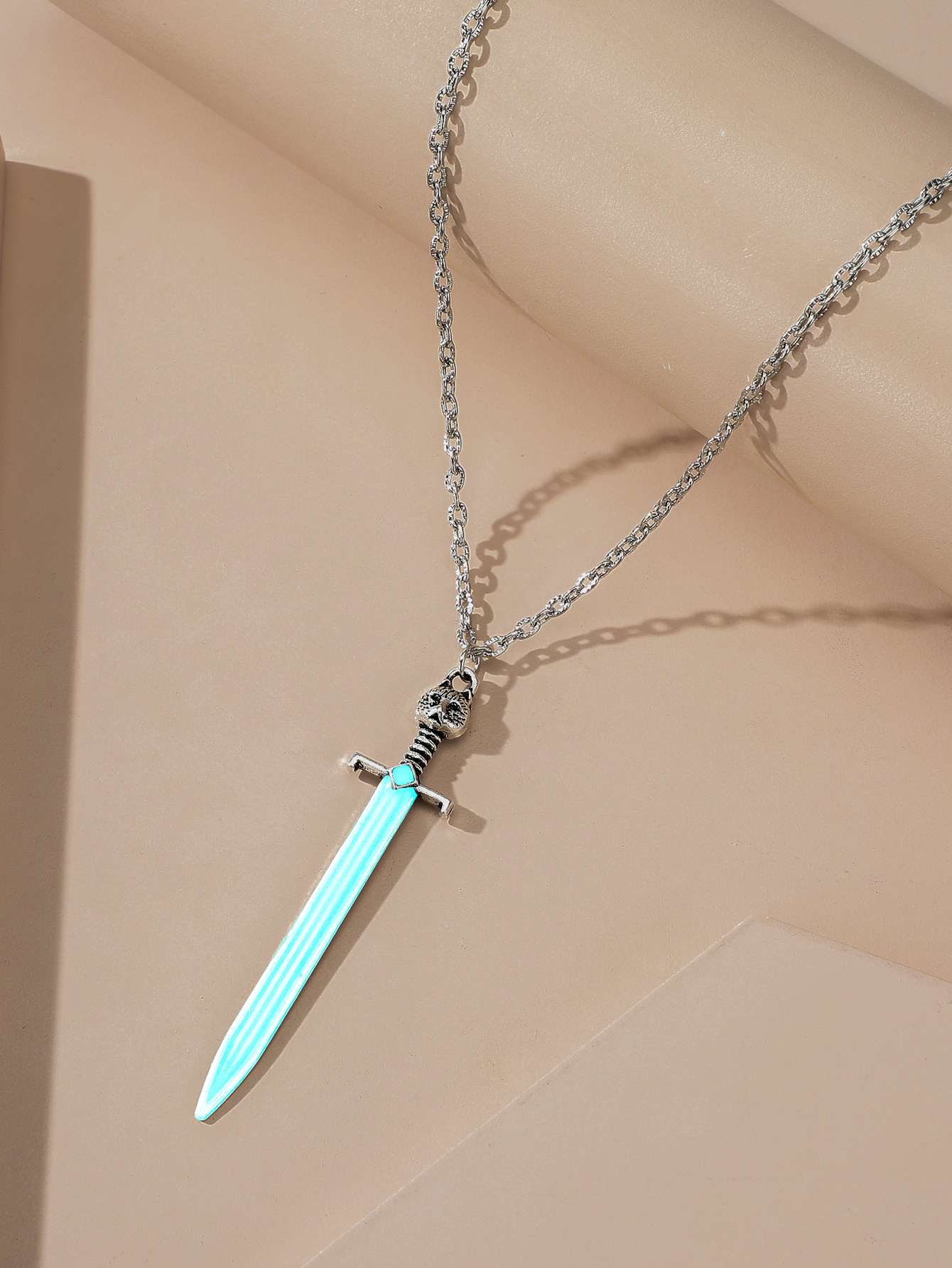 Glow In The Dark Sword Charm Necklace