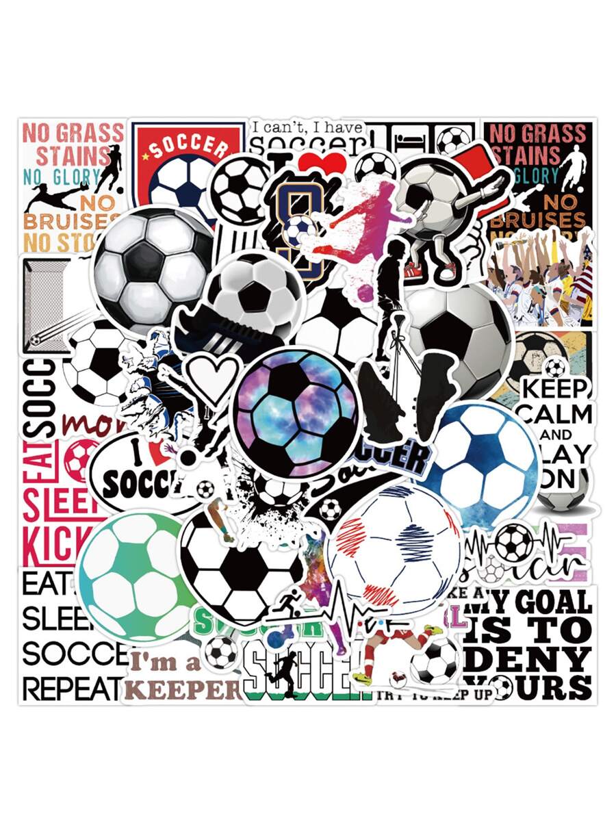 Soccer Waterproof Vinyl Decals, Soccer Stickers, For Water Bottles ...
