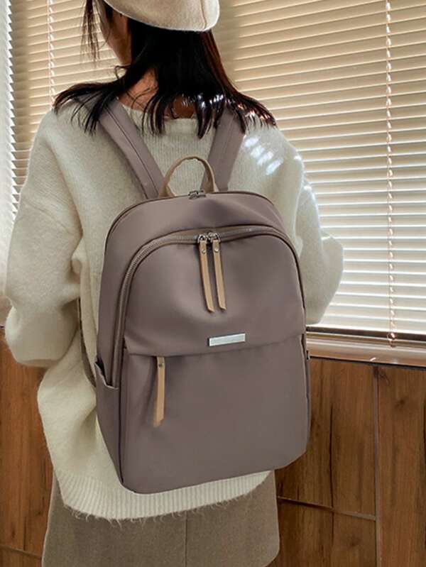 Large Capacity Zip Front Backpack | SHEIN UK