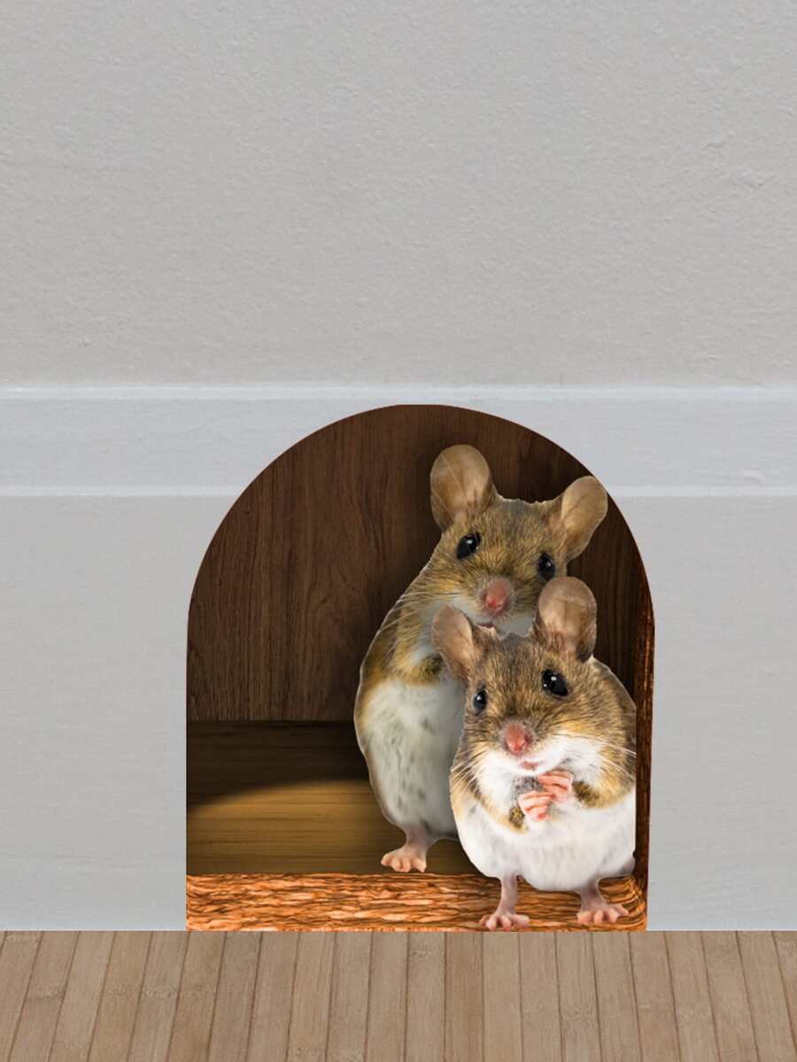 Funny Mouse Hole Wall Stickers Bedroom Kitchen Baseboard Home ...