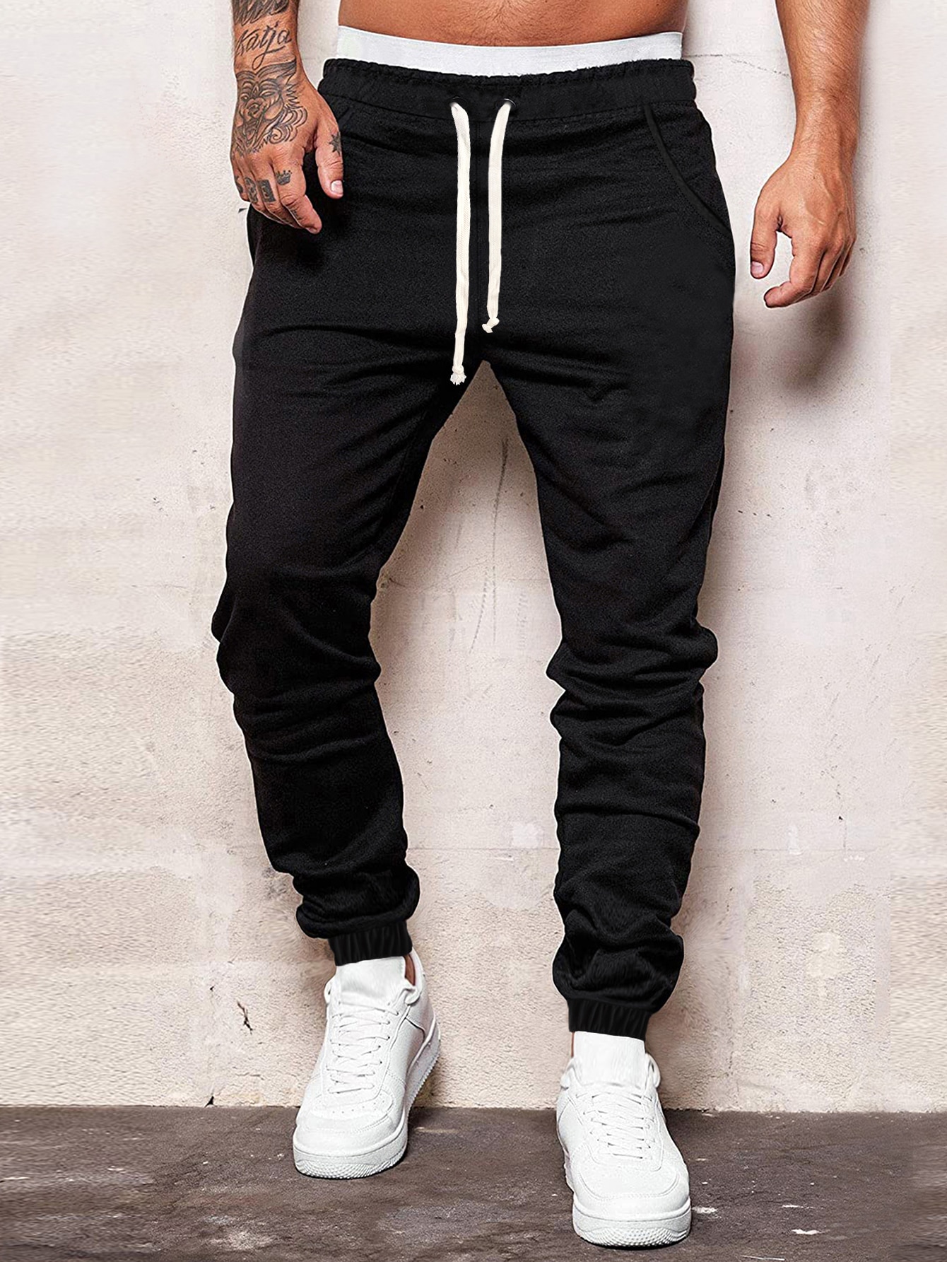 Manfinity Men Slant Pockets Drawstring Waist Thermal Joggers | SHEIN UK