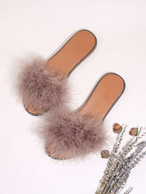 Plush Slide Sandals | SHEIN USA