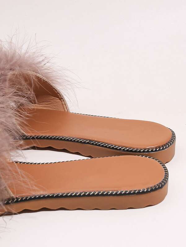 Plush Slide Sandals | SHEIN USA