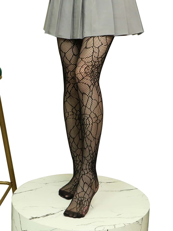 Spider Web Pattern Fishnet Tights | SHEIN UK