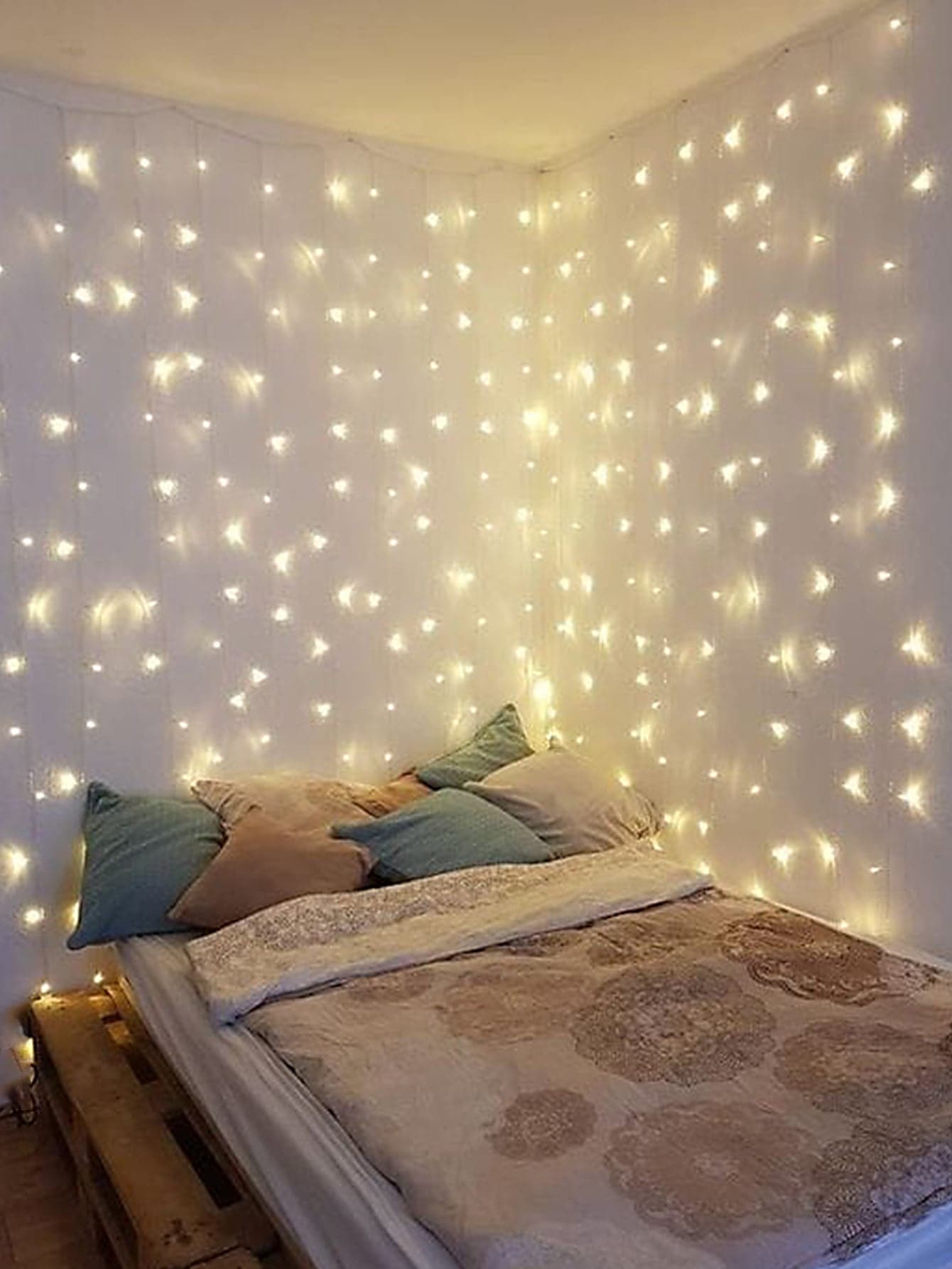 1pc 200LED 2x2M Copper Wire Curtain Light, Party Decoration, Girls Room ...