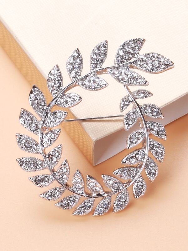 Rhinestone Leaf Design Brooch | SHEIN USA