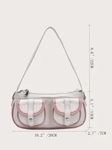 Double Pocket Front Shoulder Bag | SHEIN USA