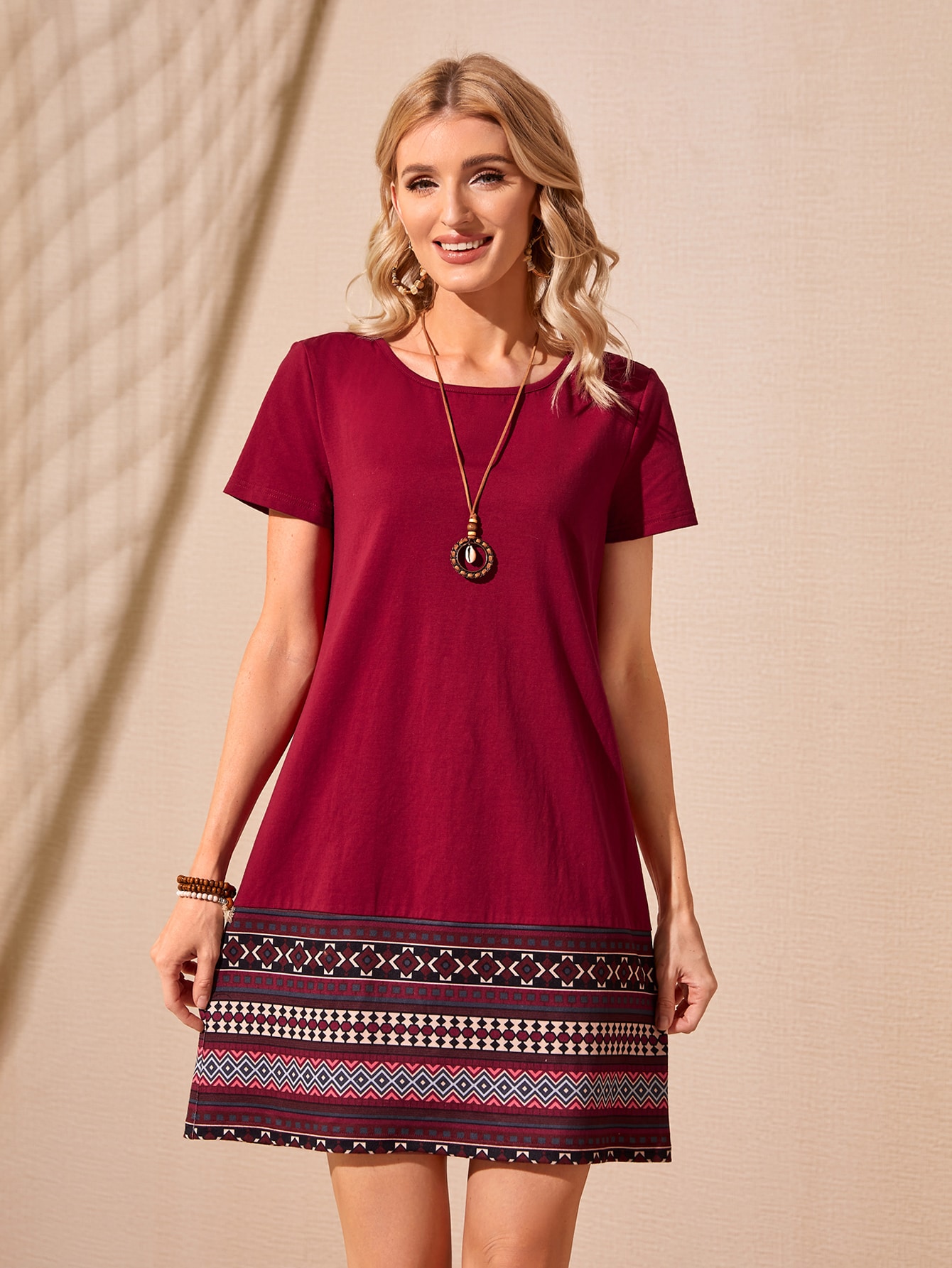 EMERY ROSE Geo Print Dress