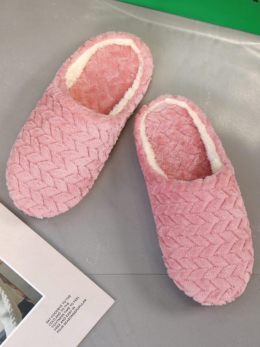 Women's Fashionable Solid Color Watermelon Pink Bedroom Slippers With ...