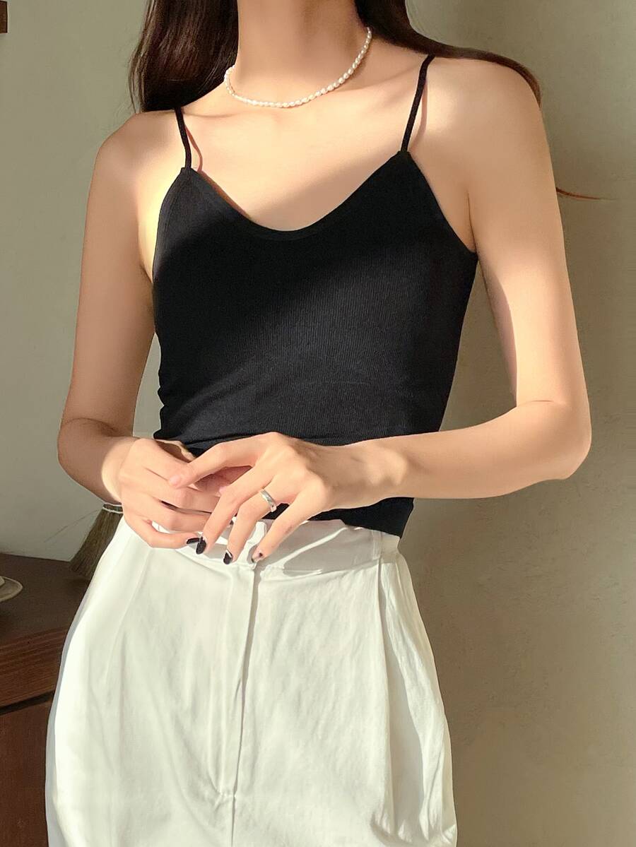 DAZY Solid Ribbed Knit Cami Top | SHEIN USA