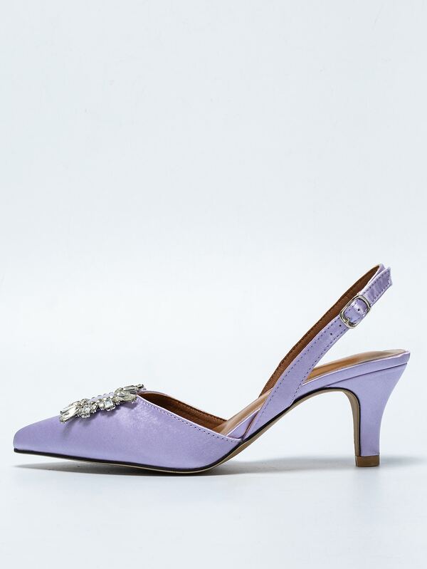 Jewelled Decor Stiletto Heeled Slingback Pumps | SHEIN USA