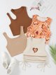 SHEIN Qutie 4pcs Mushroom & Heart Print Tank Top | SHEIN UK