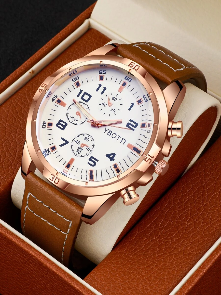 ybotti Relógio de quartzo com ponteiro redondo à prova d'água como ...