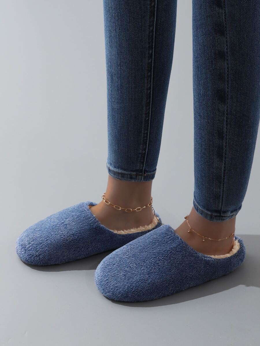 Minimalist Fuzzy Bedroom Slippers | SHEIN UK