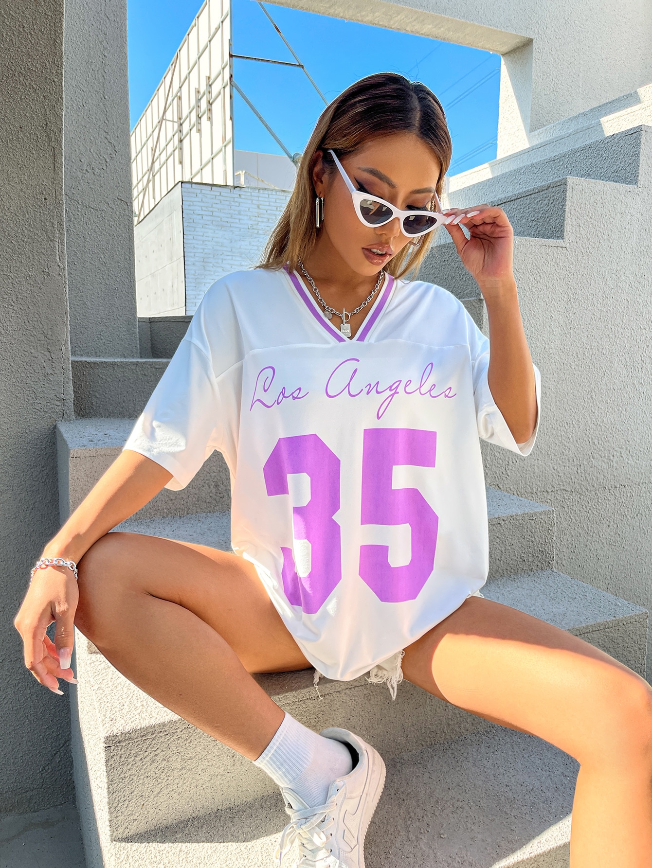 SHEIN Coolane Preppy Tekst T-shirt | SHEIN Nederland