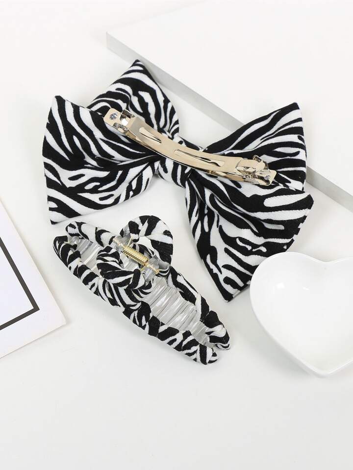 Zebra Print Bow Clip Art