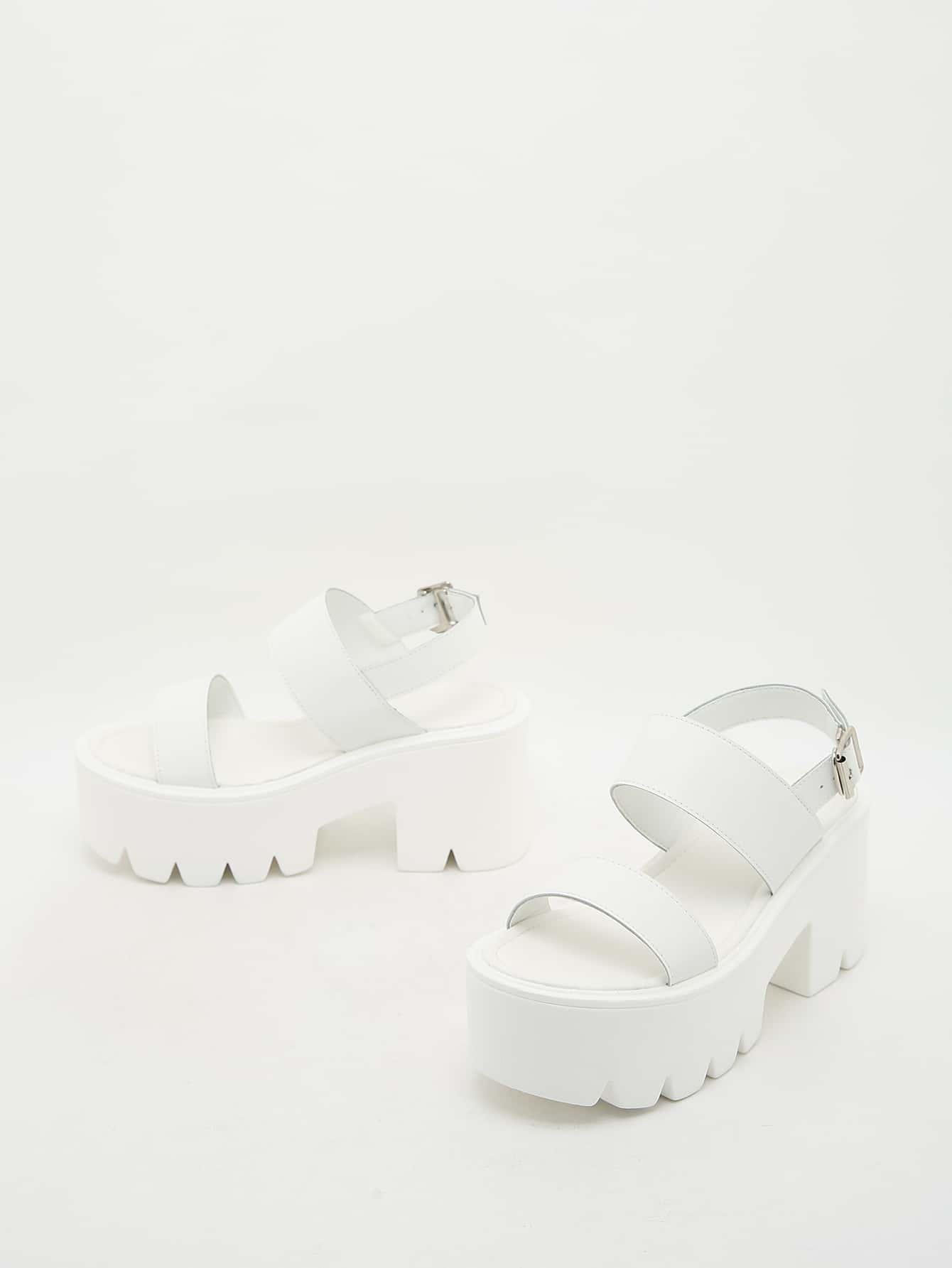 2025 Spring/Summer New Arrival White Platform Sandals, Open Toe High ...