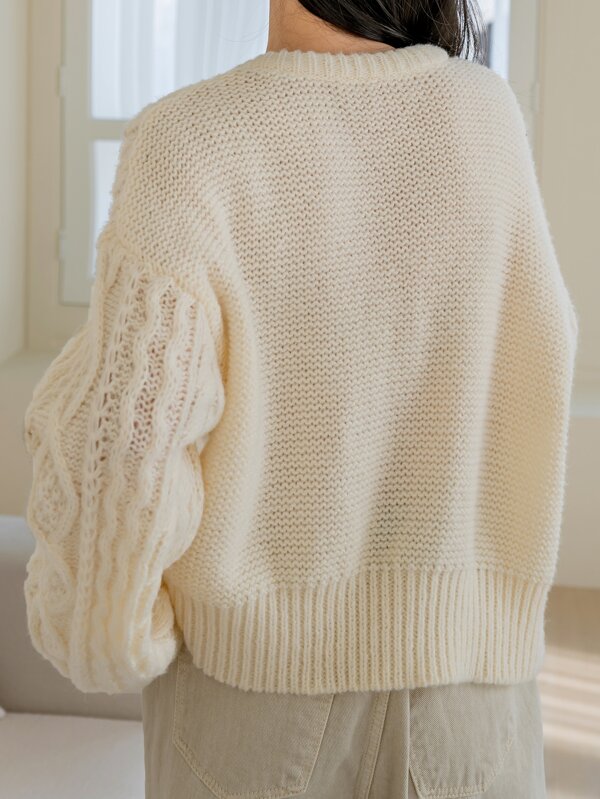 Dazy-Less Cable Knit Drop Shoulder Sweater | SHEIN USA