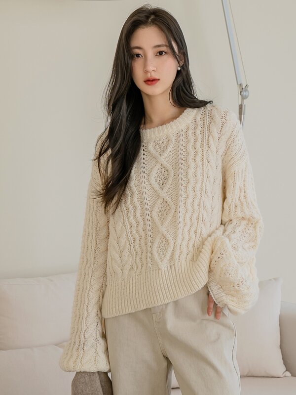 Dazy-Less Cable Knit Drop Shoulder Sweater | SHEIN USA