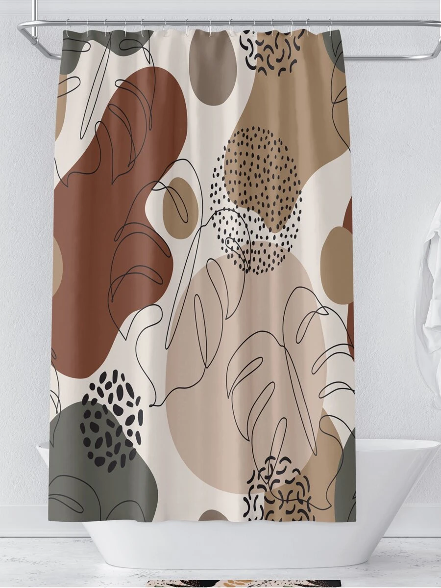 Leaf Print Shower Curtain | SHEIN USA