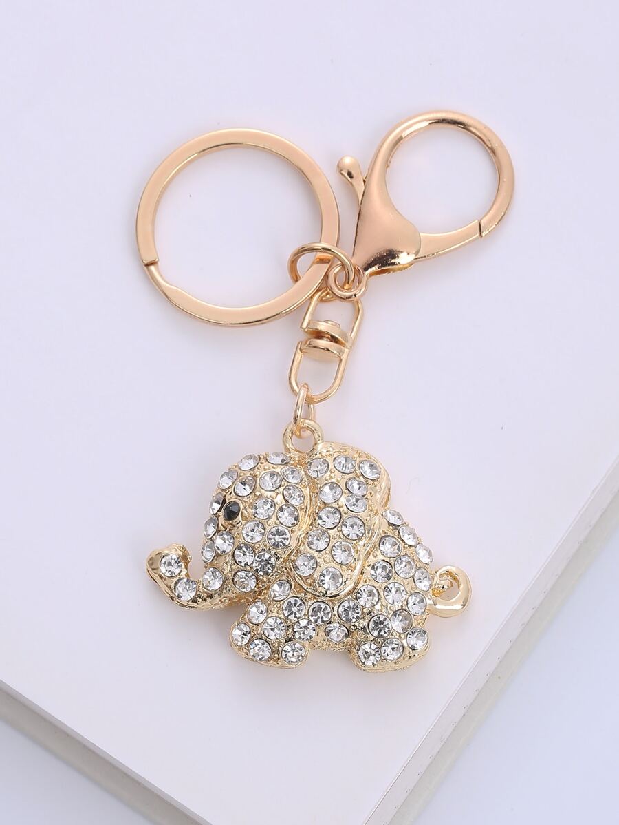 Rhinestone Elephant Keychain | SHEIN USA