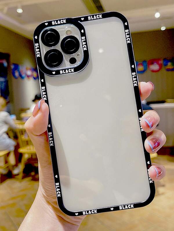 Contrast Frame Clear Phone Case | SHEIN USA