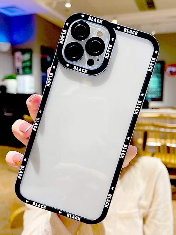 Contrast Frame Clear Phone Case | SHEIN USA