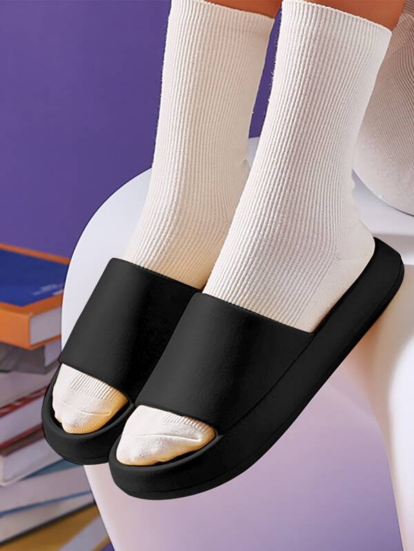 Women Minimalist Wide Fit Anti-Slip Leisure Slides | SHEIN UK
