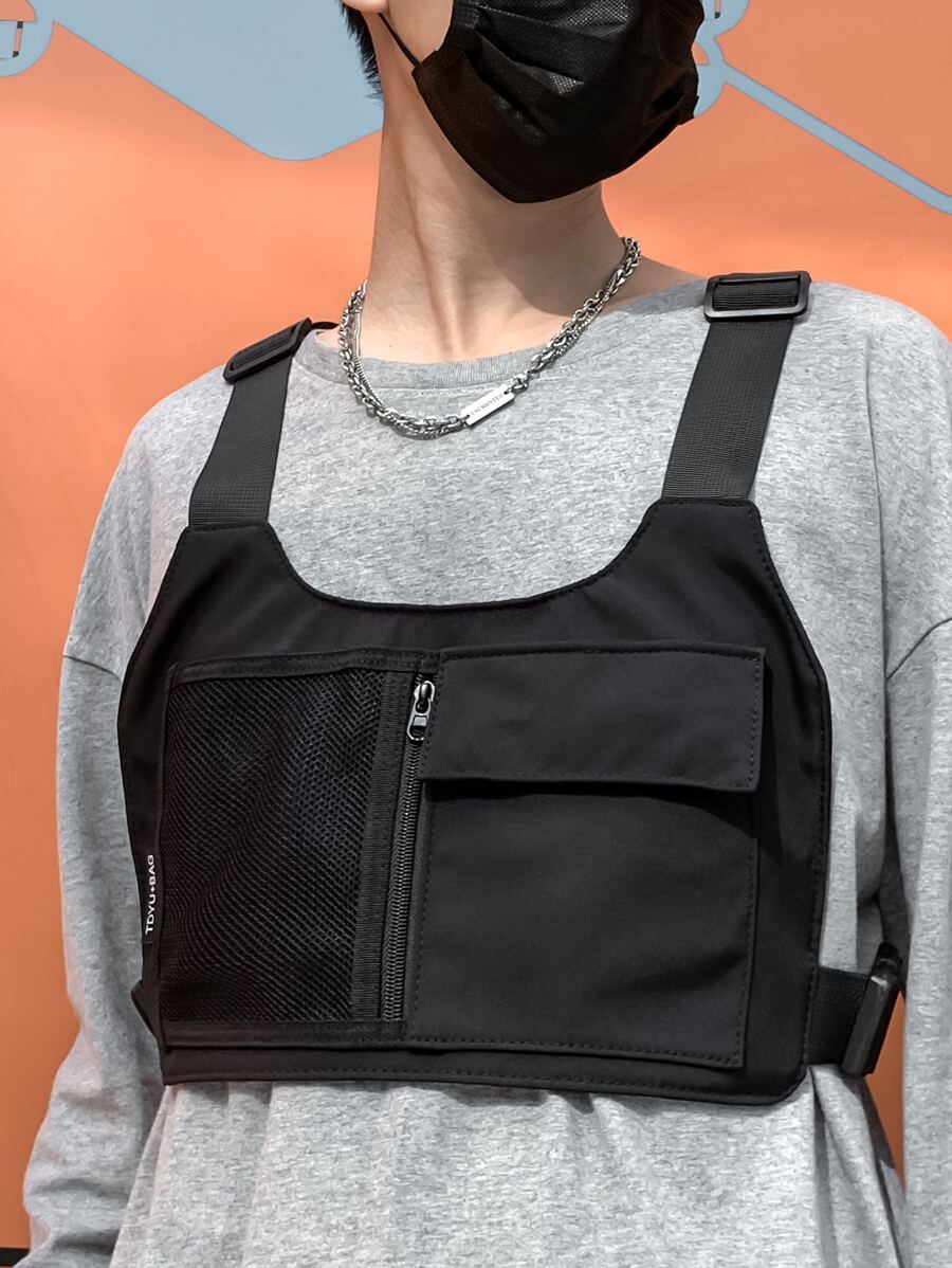 Men Contrast Mesh Chest Rig Bag Sling Bag, Gift For Father | SHEIN USA