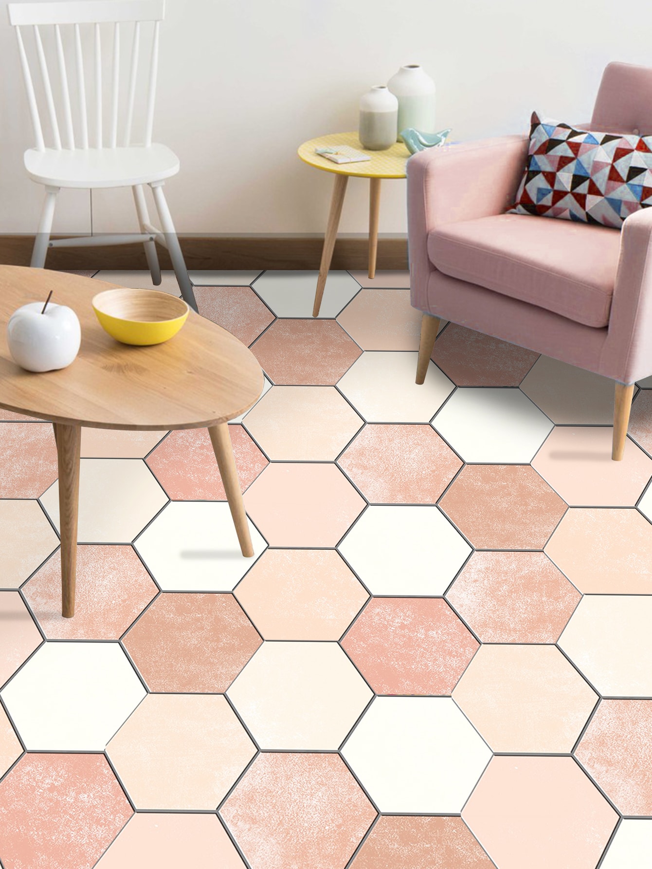 10pcs Hexagon Waterproof Floor Sticker