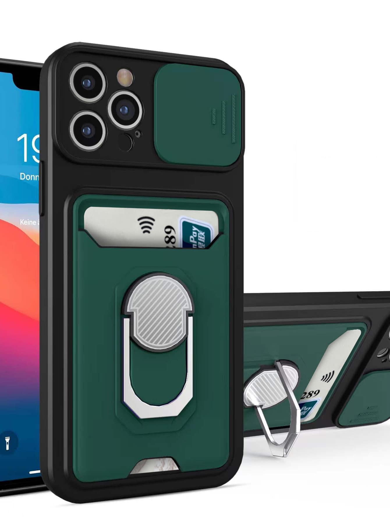 Slide Camera Cover Phone Case With Card Slot