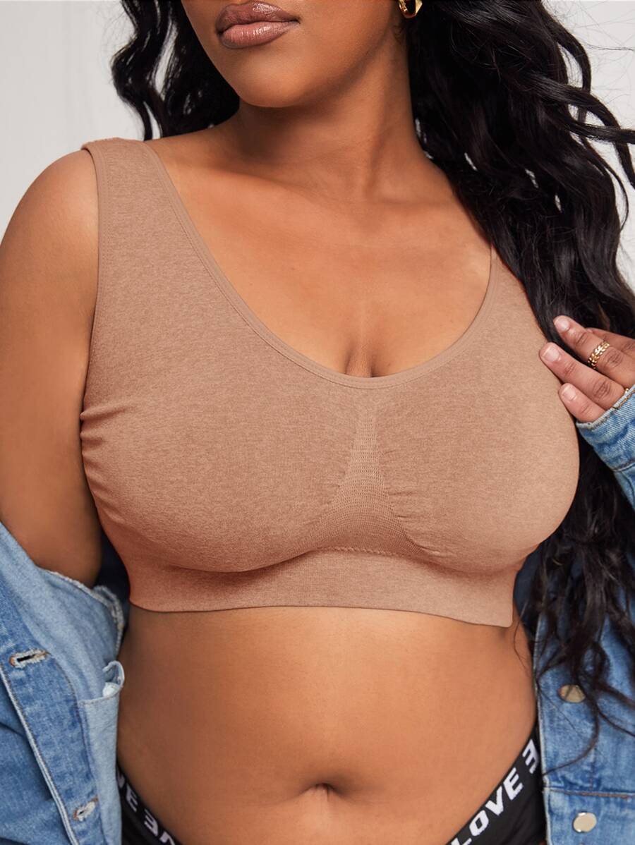 Plus Plain Bralette | SHEIN USA