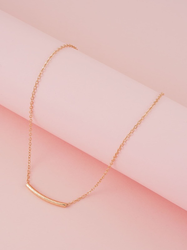 Curved Pipe Charm Necklace | SHEIN USA