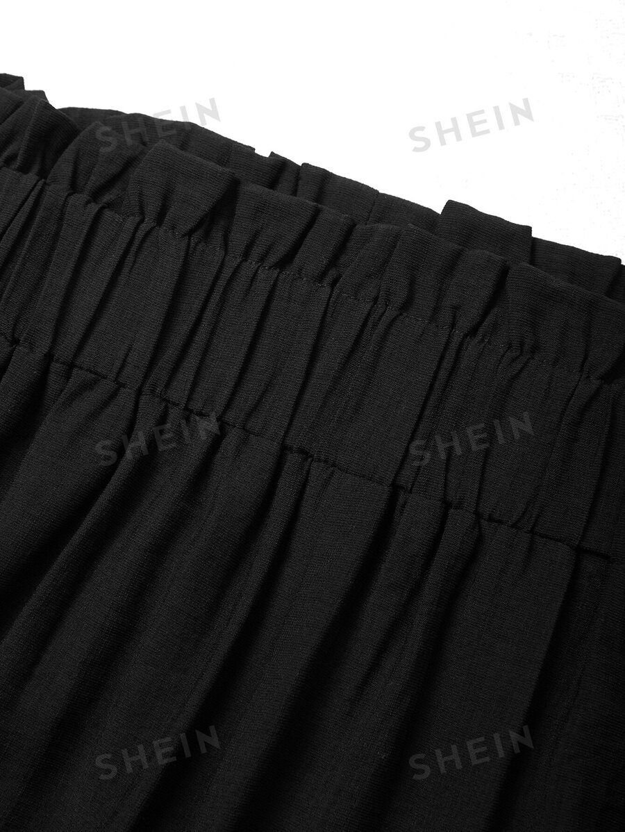 Shein Mulvari 2pcs Paperbag Waist Belted Wide Leg Pants Shein Usa
