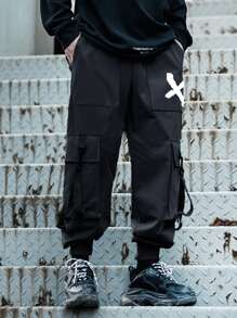 Manfinity EMRG Homme Pantalon cargo à imprimé graphique à poche à ...