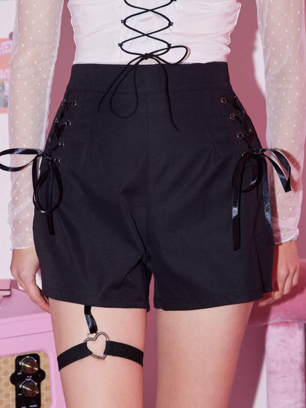 Kawaii Lace Up Shorts | SHEIN USA