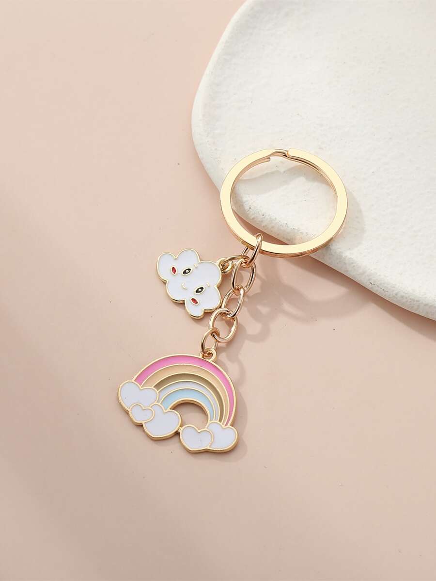 Cute Cartoon Rainbow Keychain For Gifts, Wallets, School Bags ...