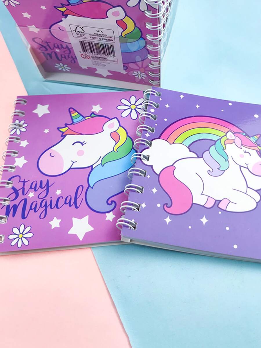 Spiral Notebook,4.13*3.15inch, 80 Sheets Cartoon Planet Pocket Notepad ...