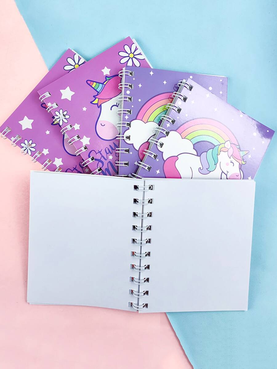 Spiral Notebook,4.13*3.15inch, 80 Sheets Cartoon Planet Pocket Notepad ...