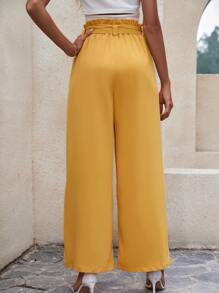 Paperbag Waist Belted Wide Leg Pants | SHEIN USA