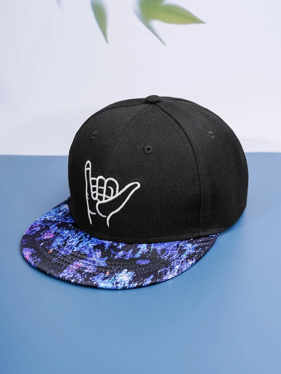 Men Gesture Embroidered Snapback Cap | SHEIN USA
