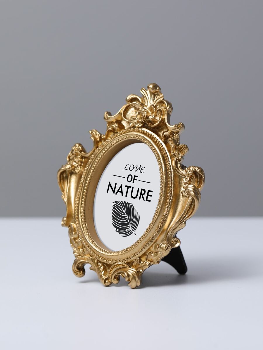 1pc Vintage Photo Frame, Gold Mini European Retro Embossed Photo ...