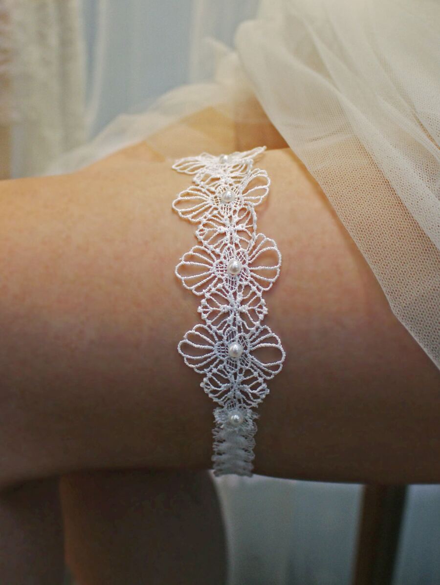 Faux Pearl Detail Bridal Thigh Belt Garter | SHEIN USA