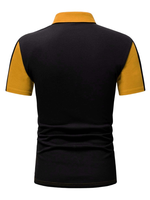 Manfinity Homme Men Letter Graphic Color Block Polo Shirt | SHEIN USA
