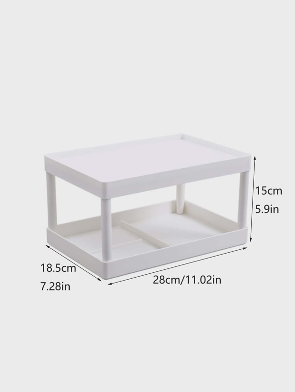 1pc Double Layer Desktop Storage Rack, Nordic Plastic White Desk ...