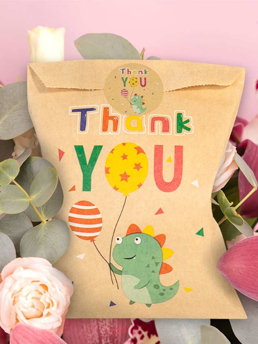 24pcs Gift Wrapping Bag & Sticker Set,Cute Cartoon Graphic Party Favor ...