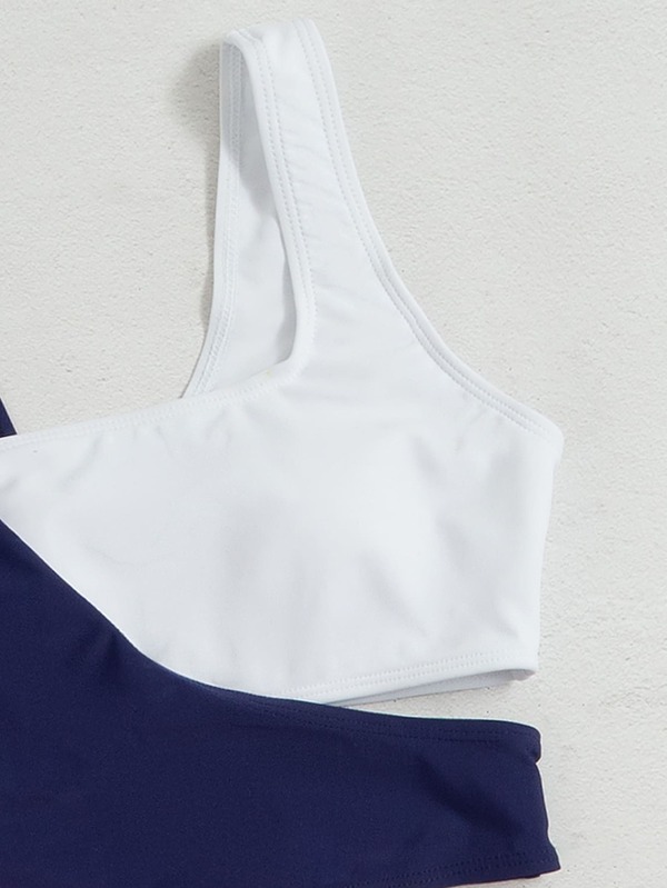 SHEIN Swim Vcay 2pack Color Block Cut-out One Piece Swimsuit | SHEIN USA